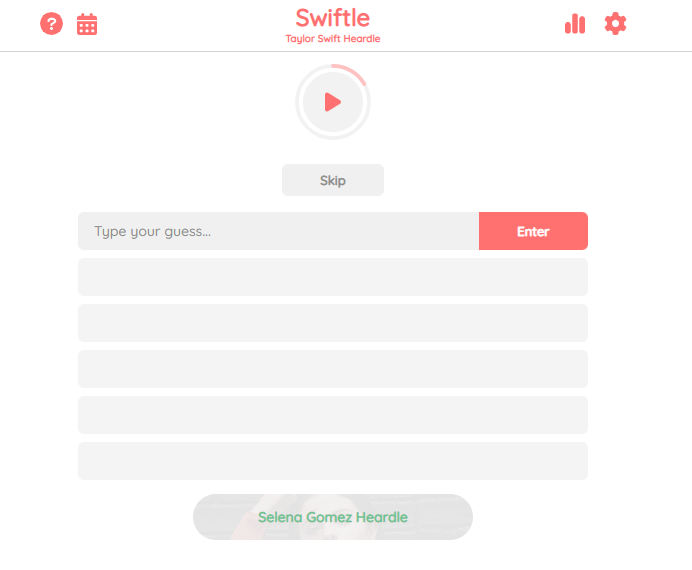 Swiftle - Taylor Swift Heardle - Taylor 2048